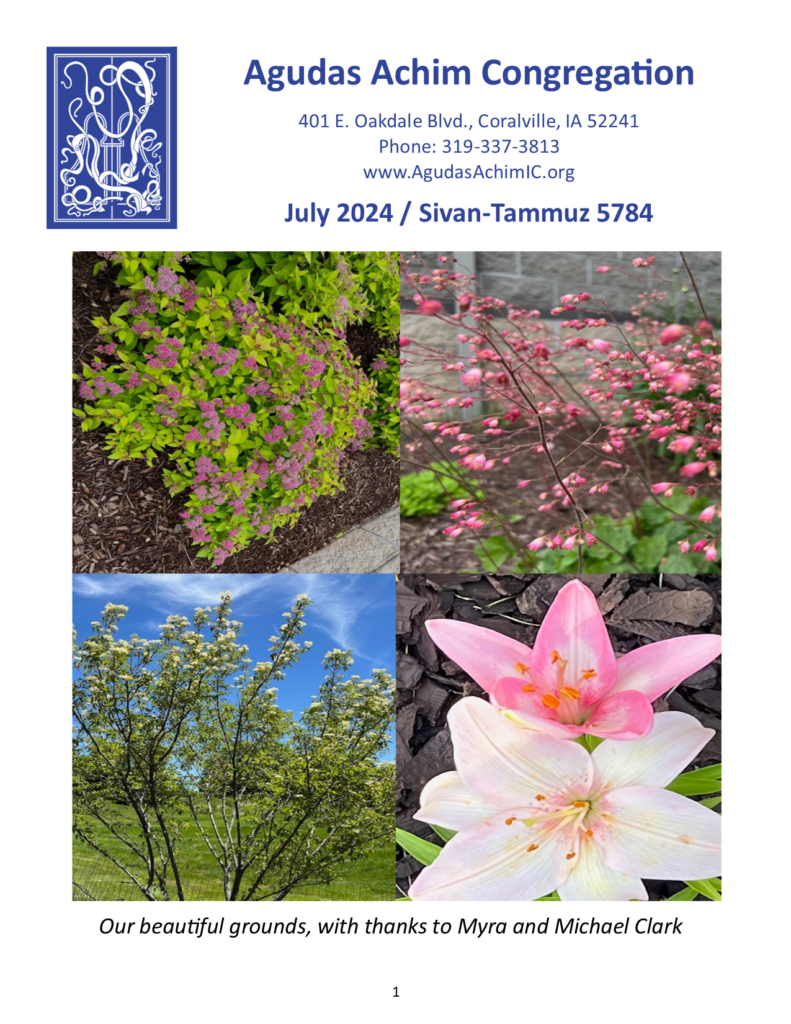 July 2024 Bulletin - AGUDAS ACHIM אגודת אחים